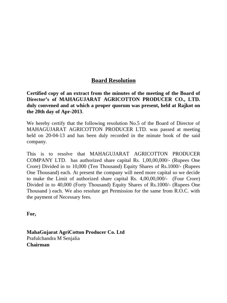 Autho Share Capital Tharav | PDF