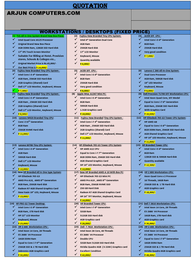 Quotation 37 | PDF | Laptop | Solid State Drive