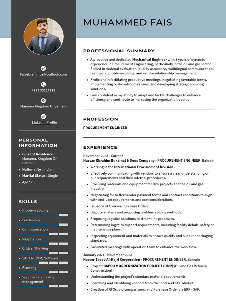 FAIS_Resume (1) | PDF | Procurement | Logistics