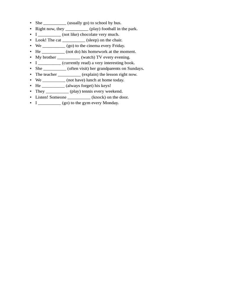 Present Simple Present Cont | PDF