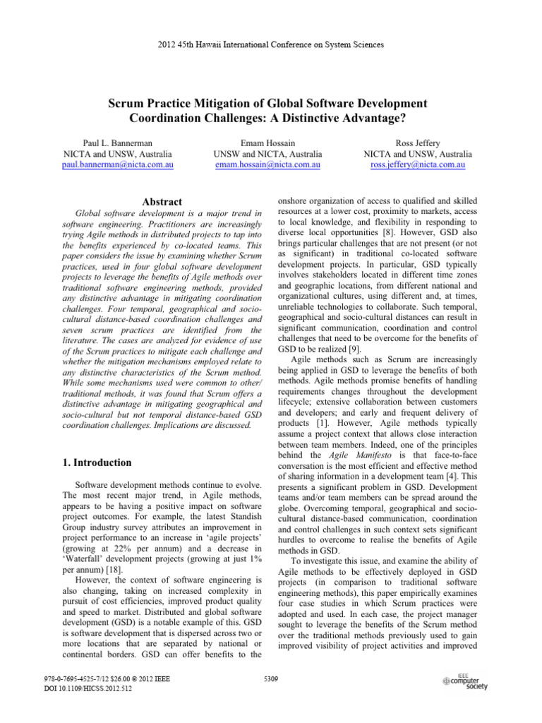 Scrum_Practice_Mitigation_of_Global_Soft | PDF | Scrum (Software Development) | Agile Software ...