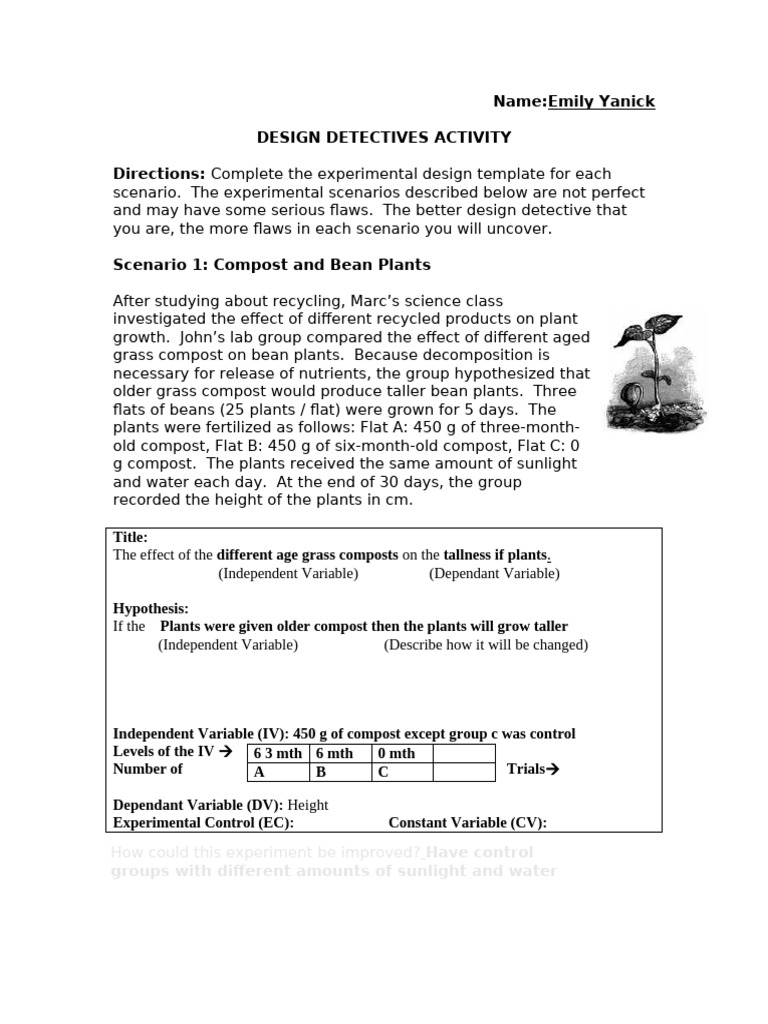 Experimental Design Scenarios for Science | PDF | Experiment ...