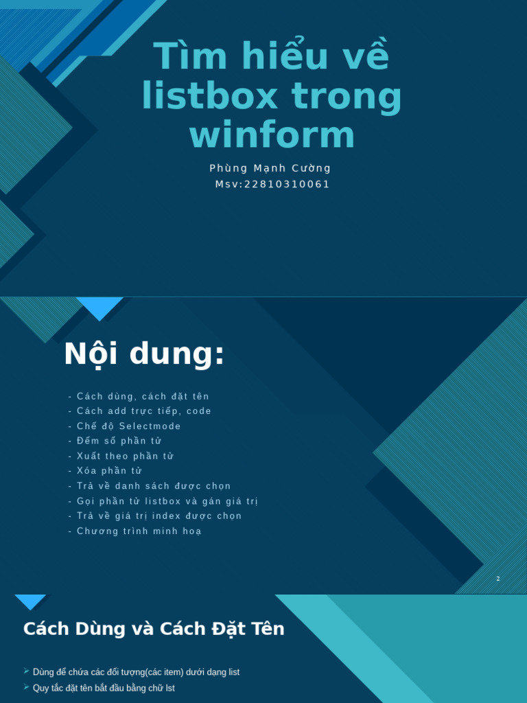Giới thiệu về listbox trong winform | PDF