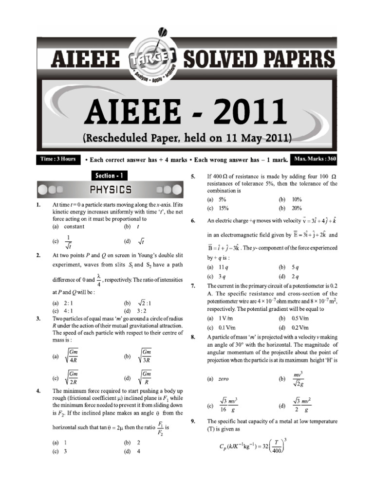 AIEEE 2011B | PDF