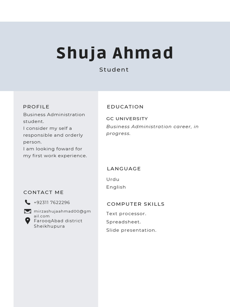 Shuja Ahmad CV | PDF