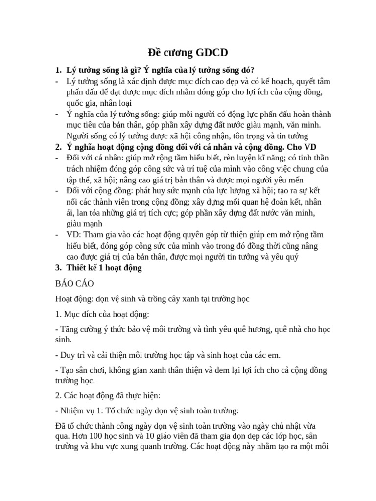 Đề cương GDCD | PDF