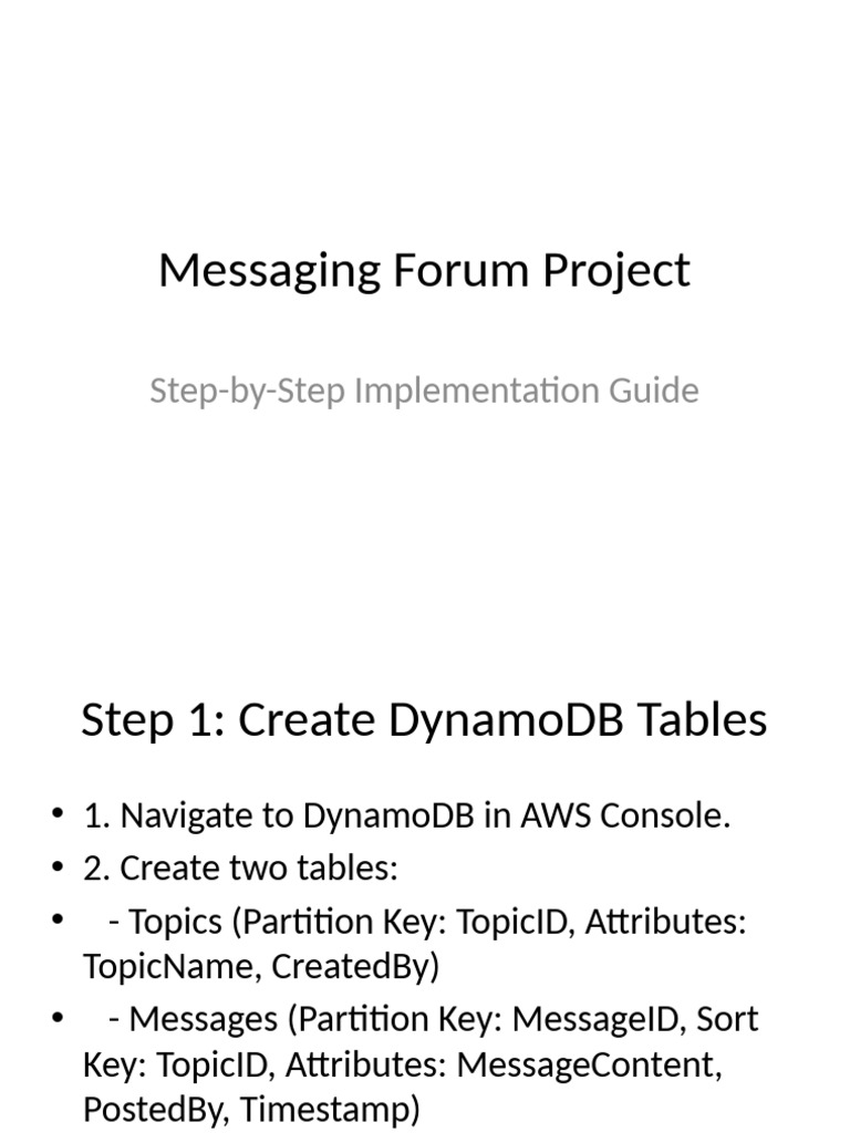 Messaging Forum Project Steps | PDF
