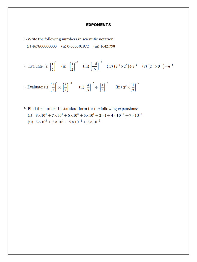 EXPONENTS | PDF