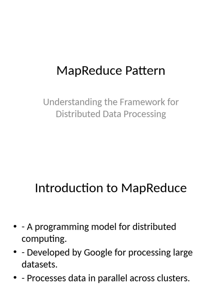 MapReduce Pattern Presentation | PDF