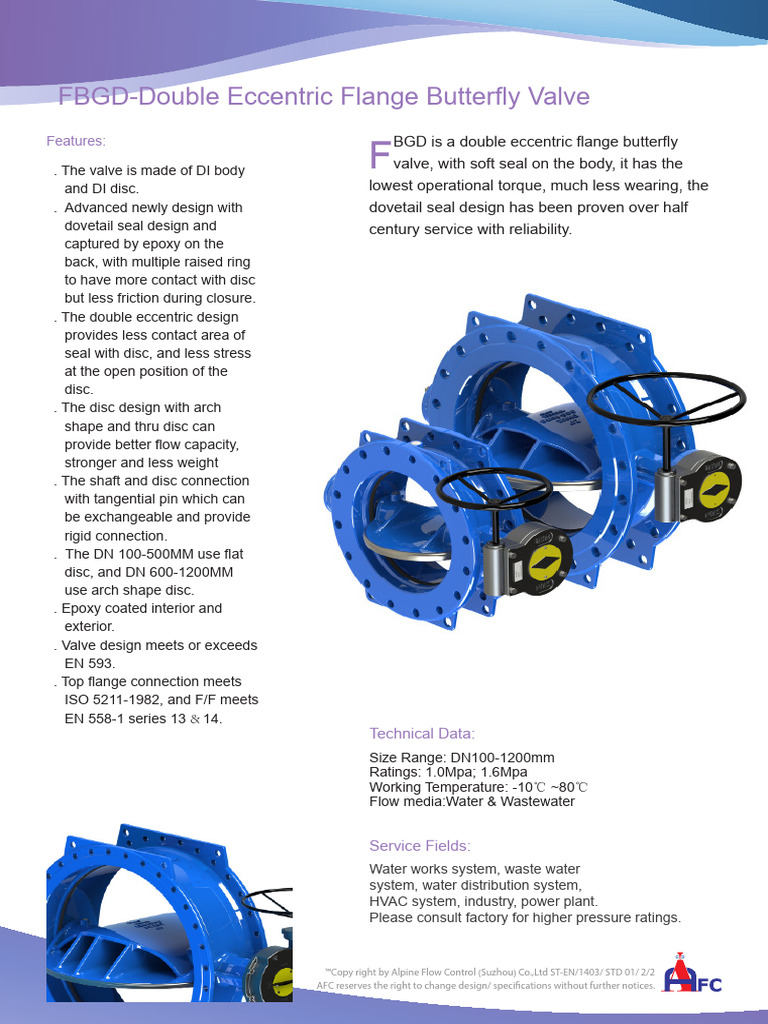 Double Eccentric Flange Butterfly Valve | PDF | Steel | Valve