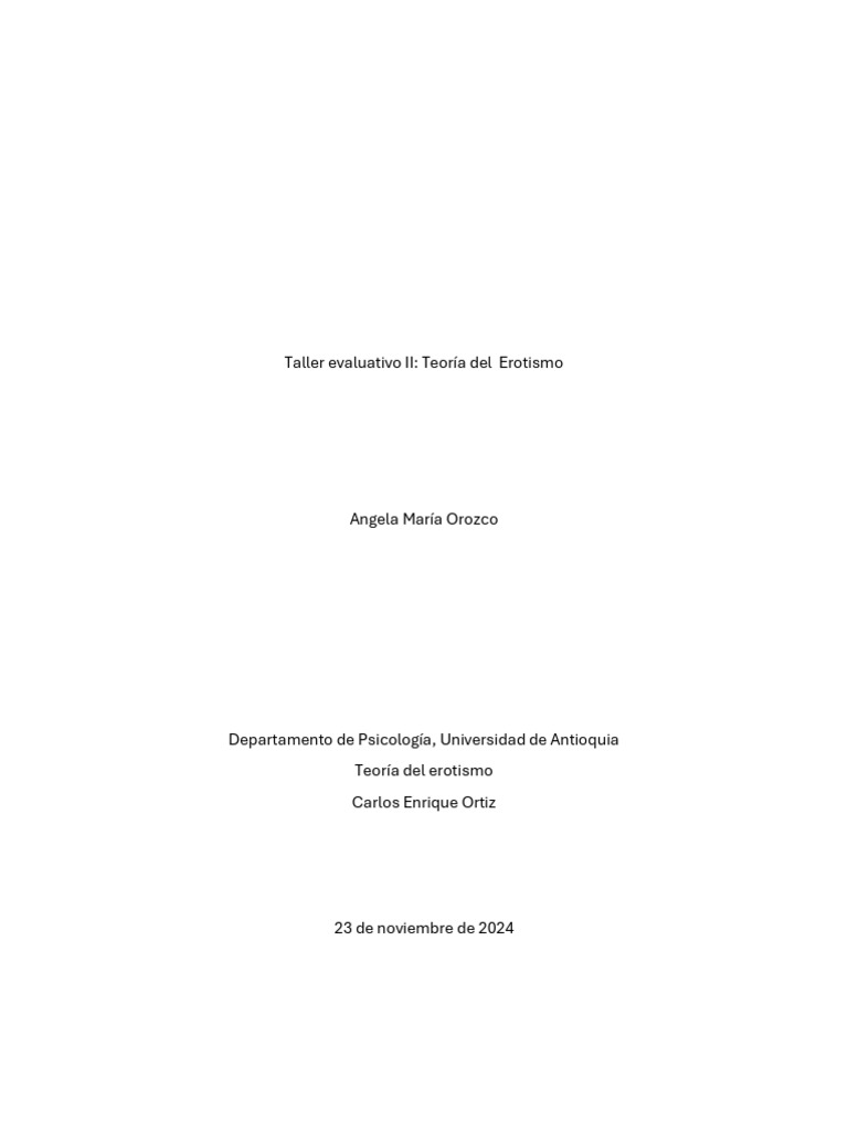 Escrito 2 Bataille Angela Orozco | PDF | Belleza | Erotismo