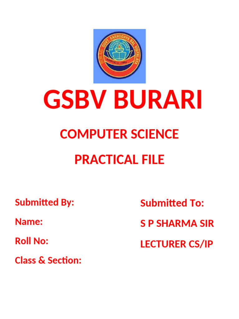 Class 12 CS Practical File 2024-25 Index | PDF | Sql | Table (Database)