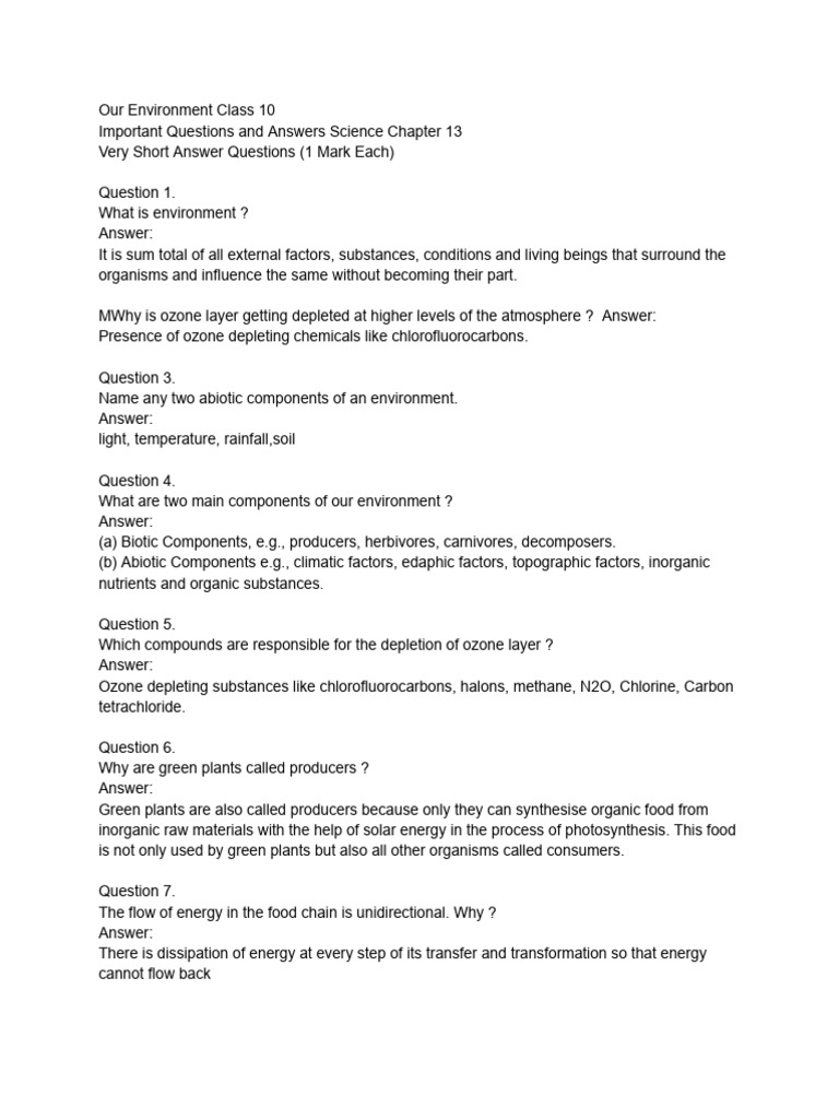 Our Environment | PDF