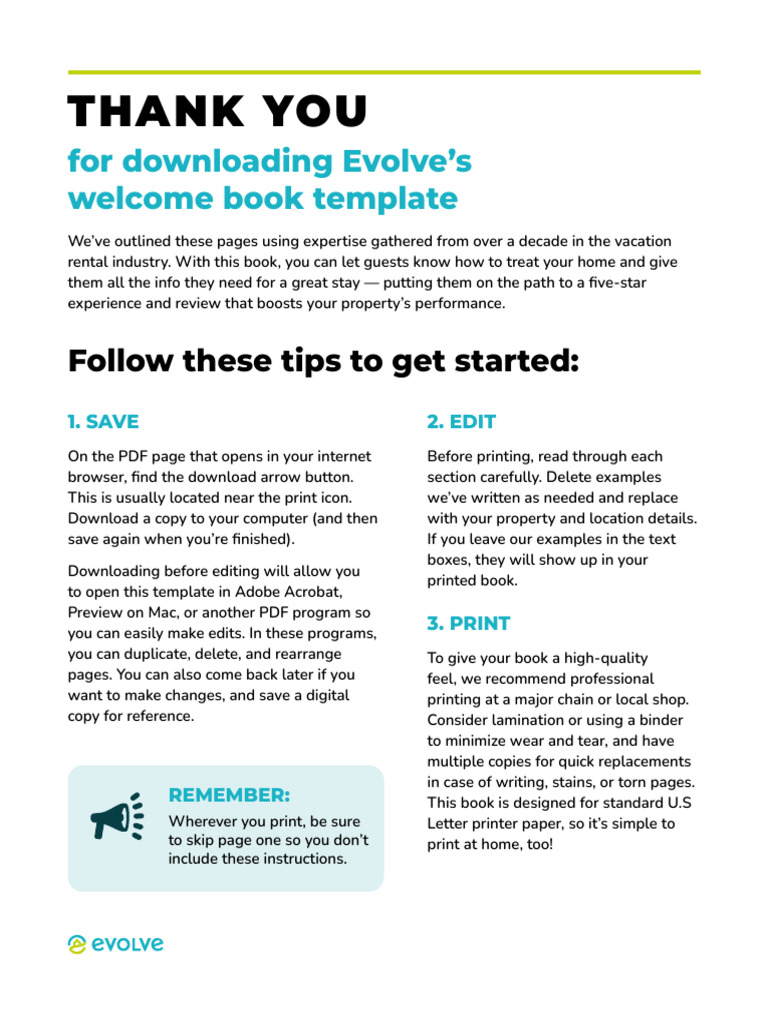 Vacation Rental Welcome Book Guide | PDF | Washing Machine