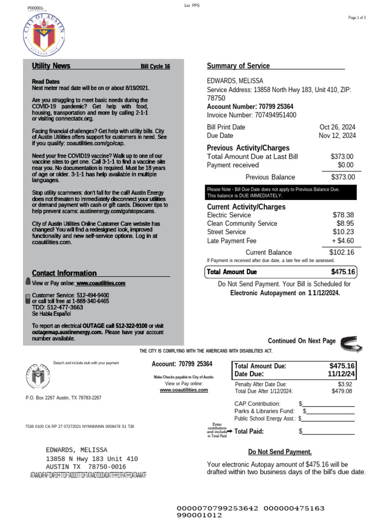 electric bill | PDF | Taxes | Fee