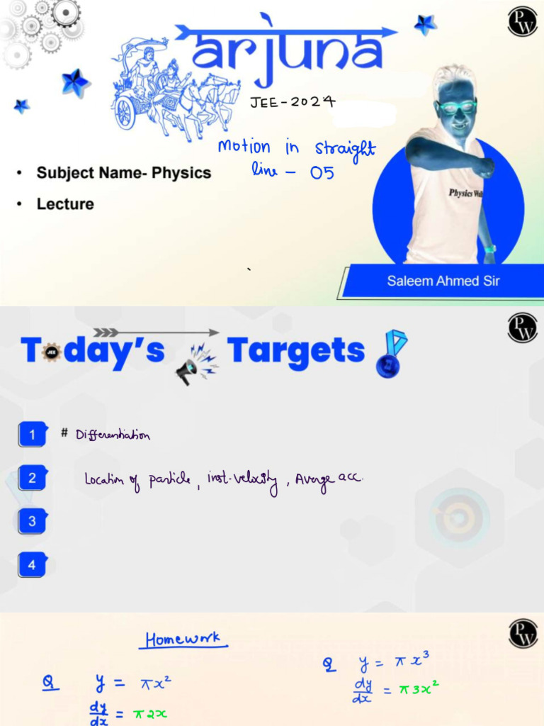 Motion in A Straight Line 05 Class Notes Arjuna JEE ...