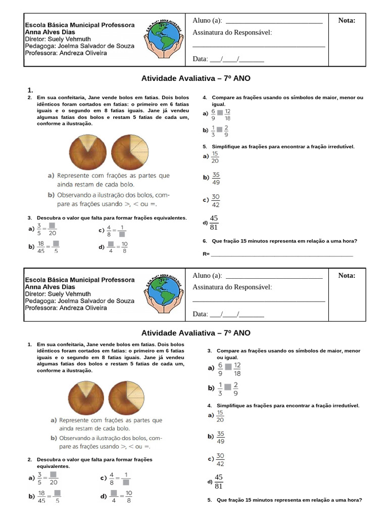 Prova 7 Ano 2 Tr Aad | PDF | Matemática | Aritmética