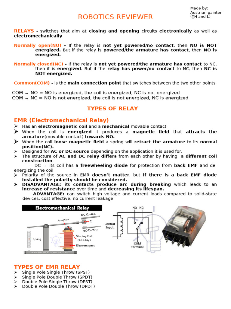 ROBOTICS-REVIEWER | PDF | Relay | Switch