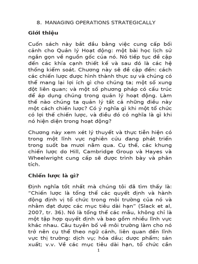 8_managing Operations Strategically | PDF