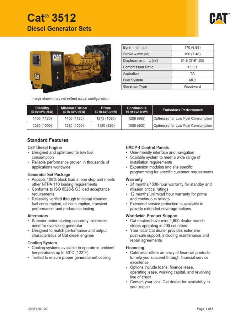 CAT 3512 | PDF | Electrical Engineering | Electricity