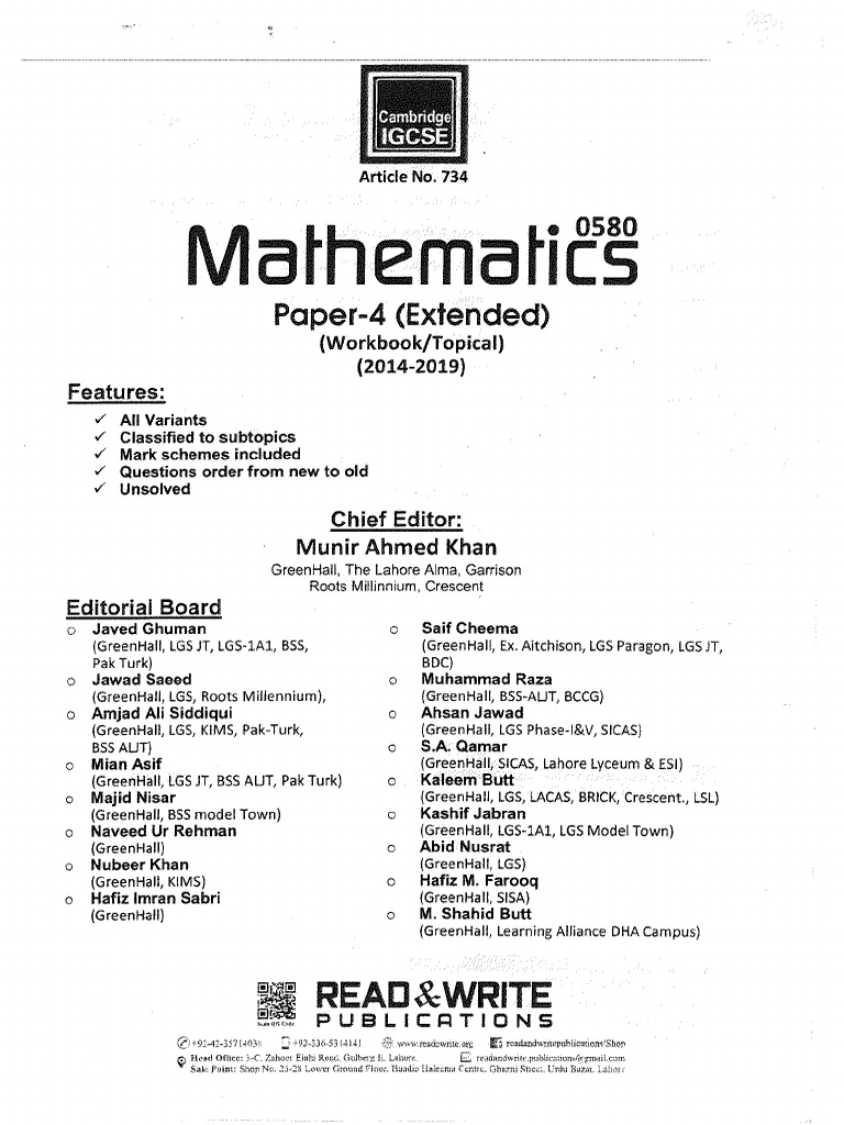 Read Write IGCSE Maths p4 | PDF