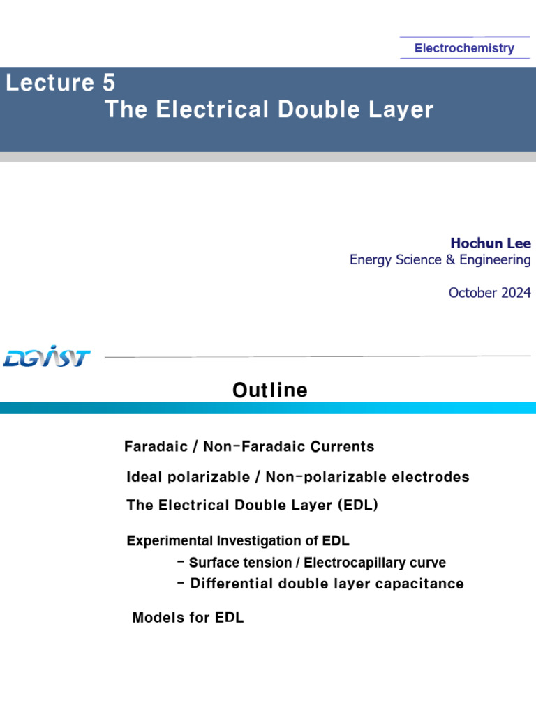 Electrical Double Layer in Electrochemistry | PDF | Electrochemistry ...