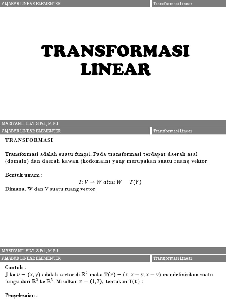 Transformasi Linear | PDF