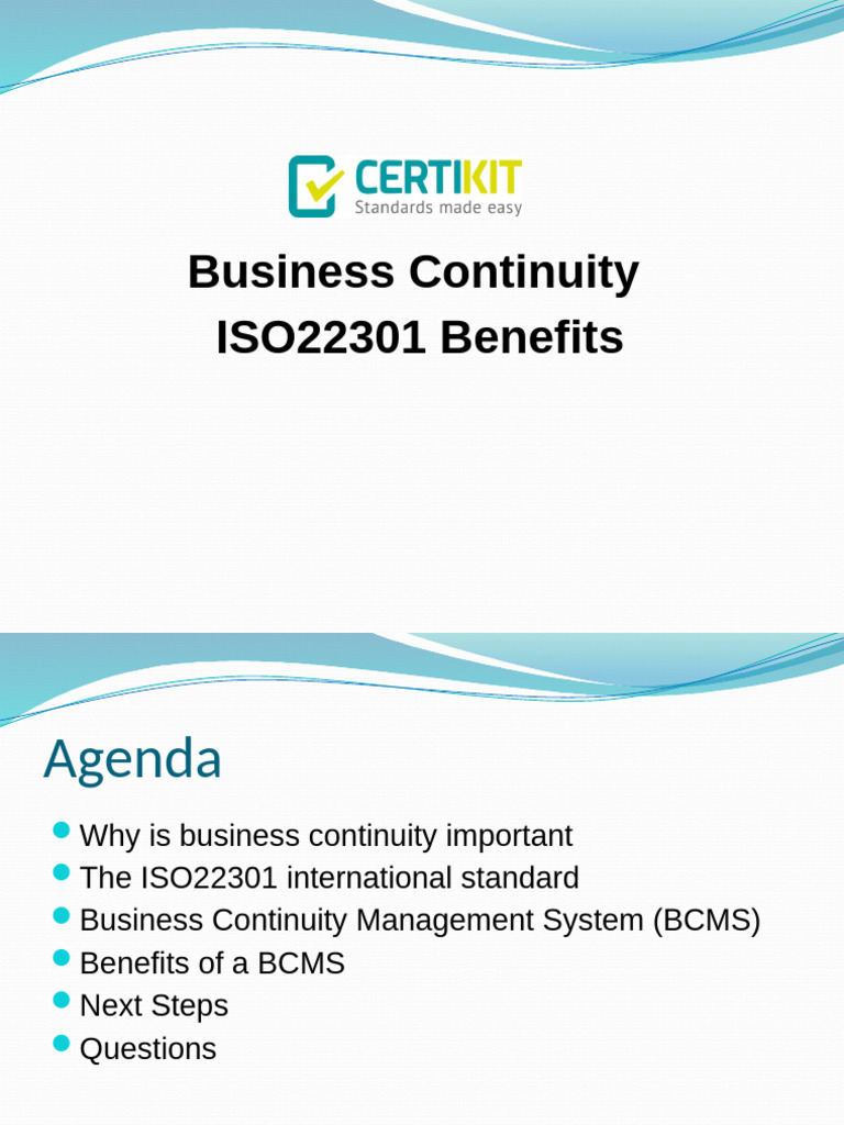 BCMS-DOC-00-2 ISO22301 Benefits Presentation | PDF