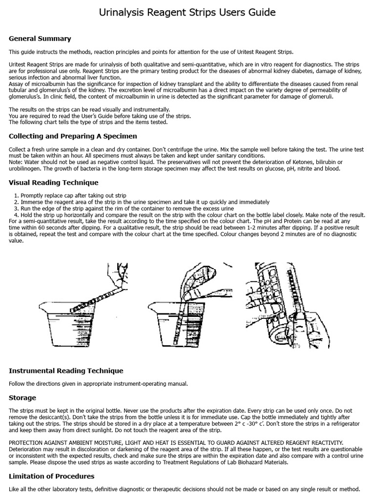 Urinalysis Reagent Strips Users Guide | PDF