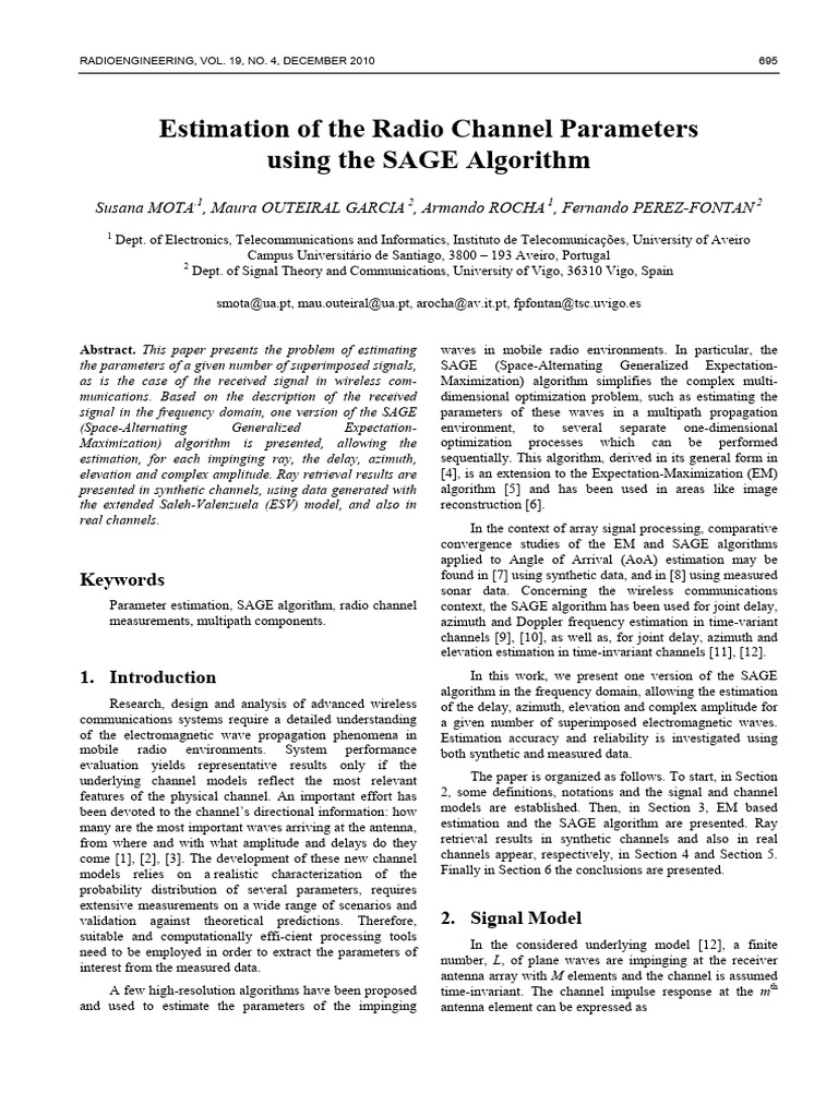 Estimation of The Radio Channel Parameters | PDF | Antenna (Radio) | Waves
