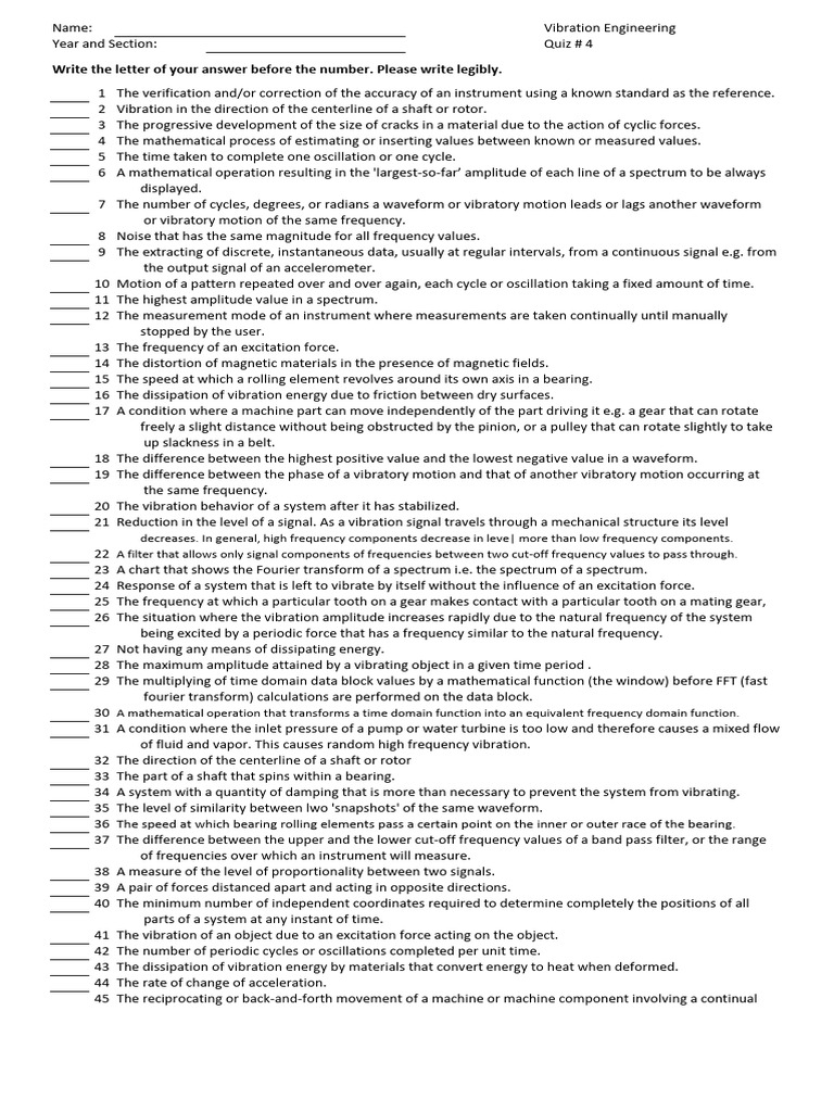 Vibration Engineering Sample Questions | PDF | Spectral Density | Mechanics