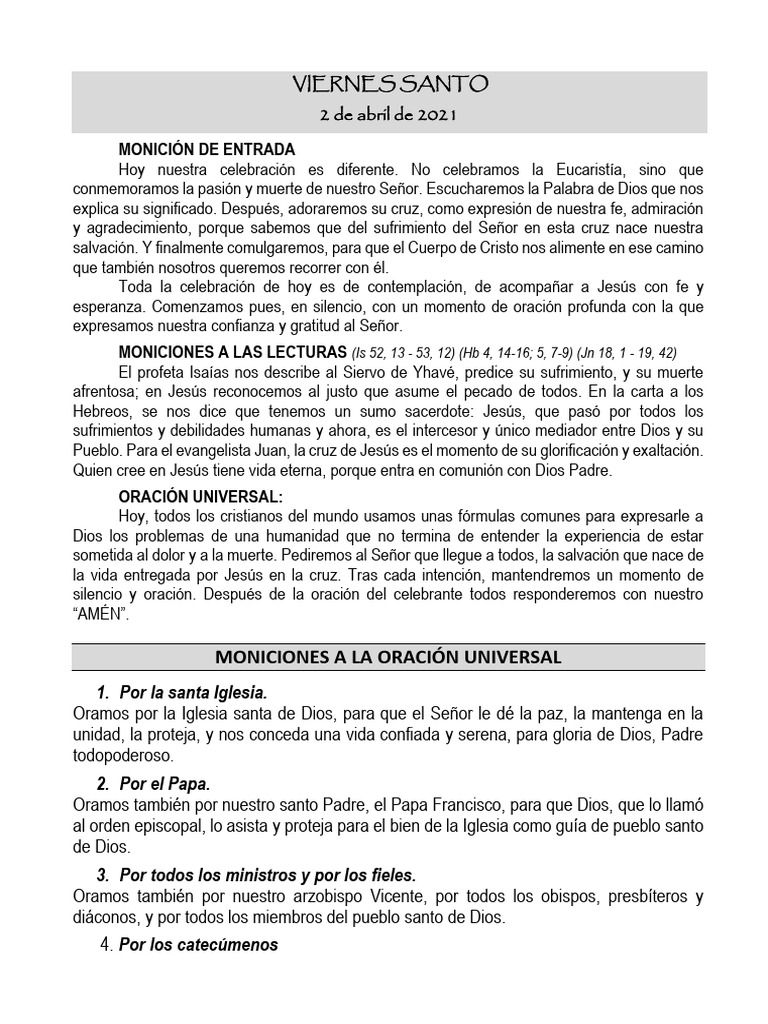 Viernes Santo | PDF | Cristo (título) | Oración