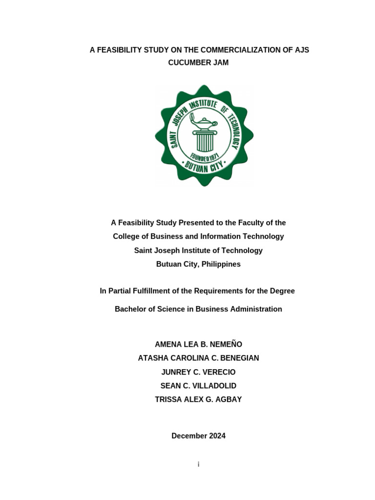 Title Page Sample For Feasibility Study | PDF