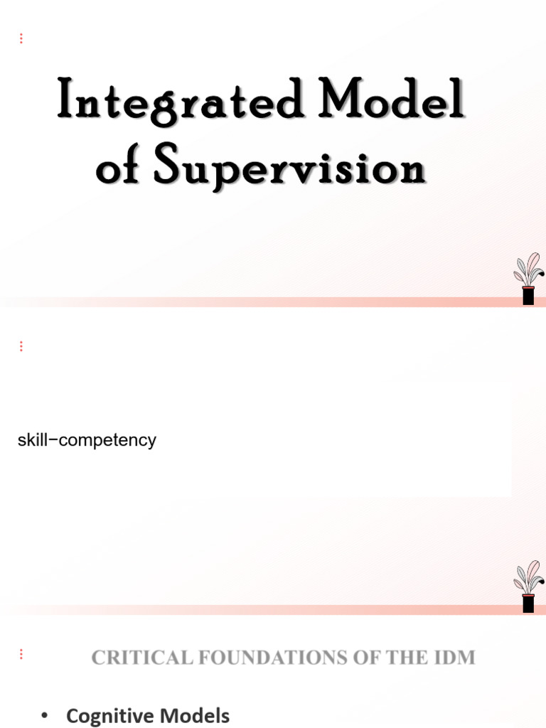 Integrated Model of Supervision | PDF | Motivational | Motivation