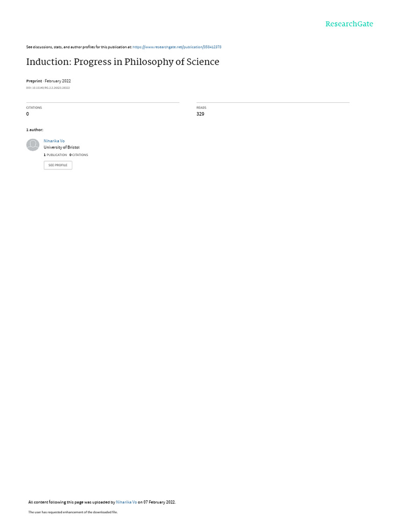 Philo ofscienceInductionVora2022 | PDF | Inductive Reasoning | Hypothesis