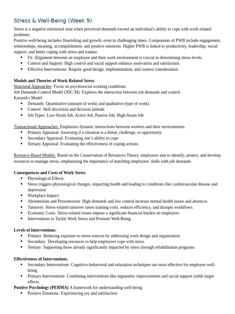 Psychology SLP Submission 2 - Amirah Callicka 20231262 | PDF | Leadership | Occupational Stress