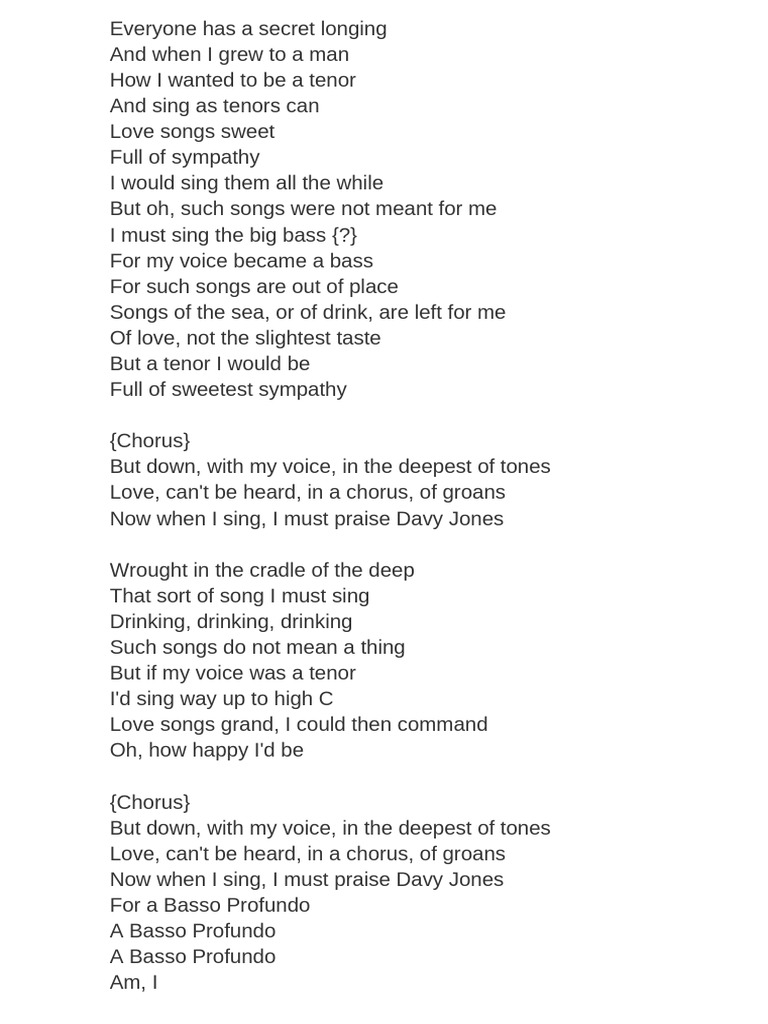 A Basso Profondo Am I - Letra | PDF