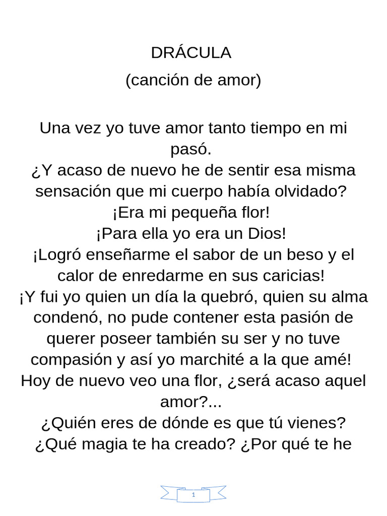 Canción de amor de Drácula | PDF