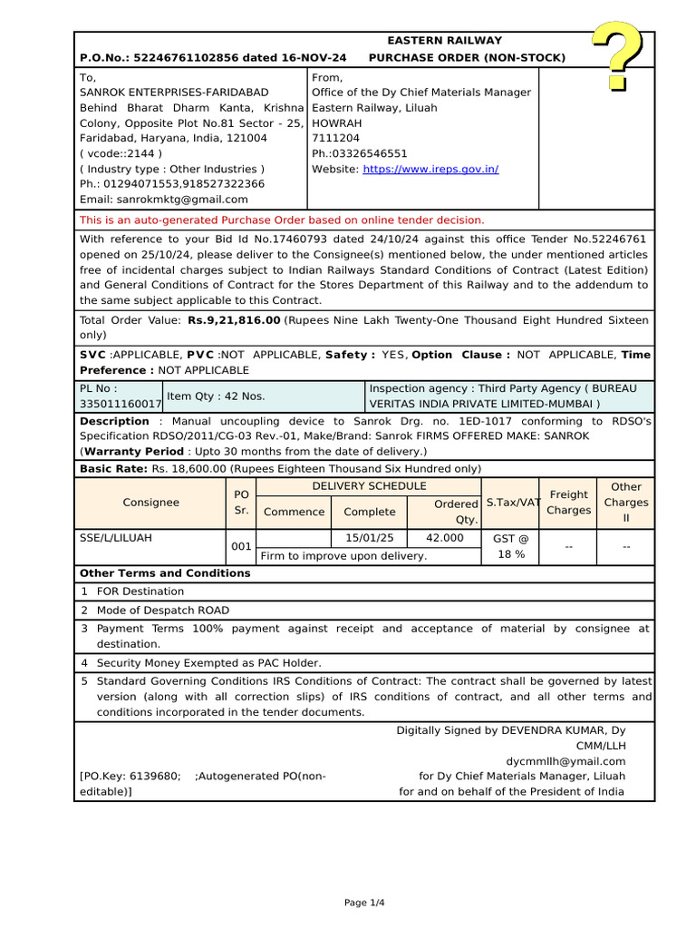 Po Copy of Uncoupling Device | PDF | Value Added Tax | Taxes