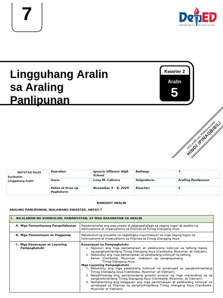 LE - Q2 - AP7 - Lesson 3 Week 5 | PDF