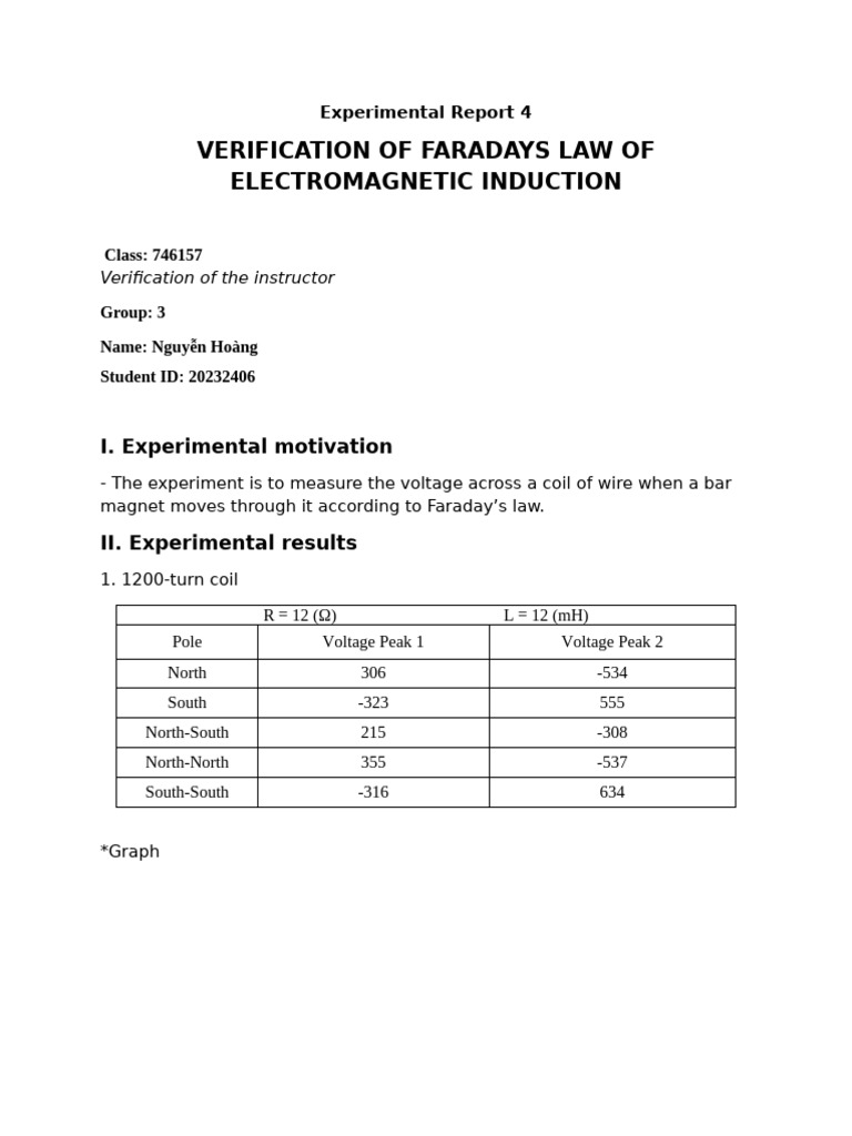 Experimental Report 4 ph1026 | PDF | Electromagnetic Induction | Inductor