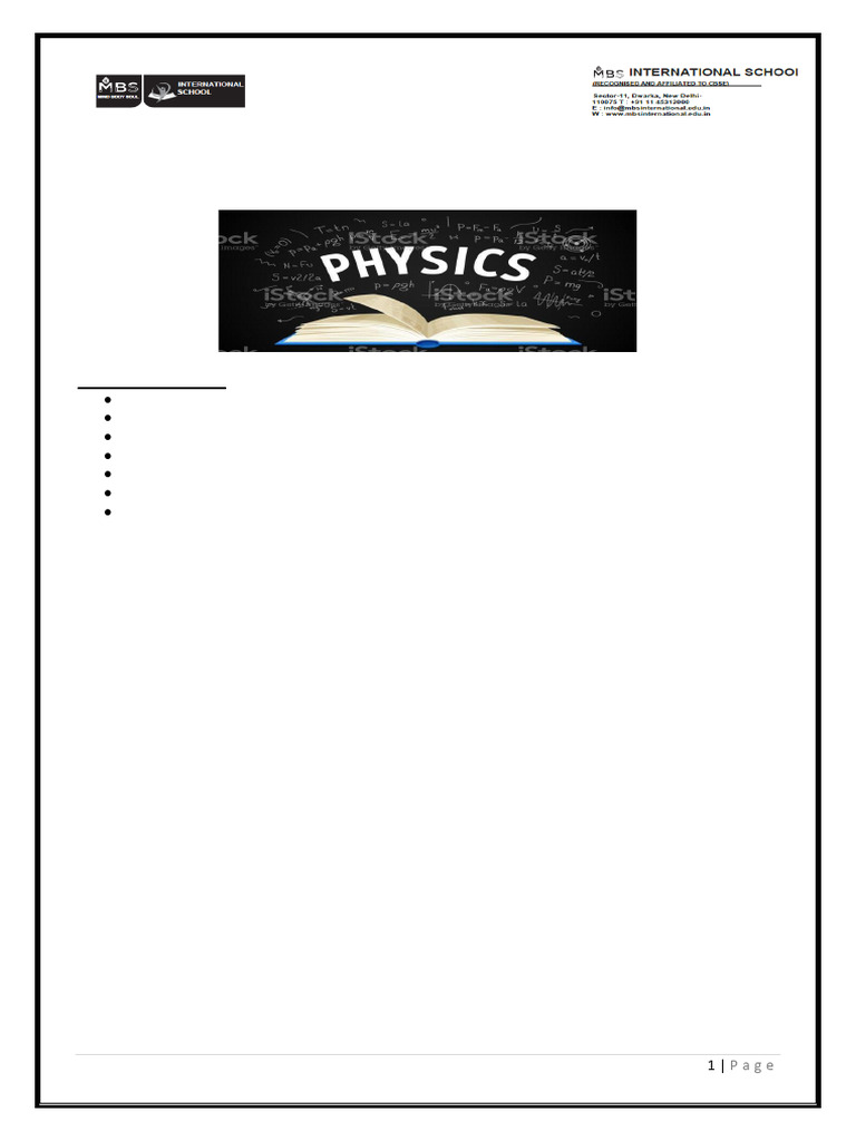 PHYSICS XII HHW | PDF | Electrical Resistance And Conductance | Electricity