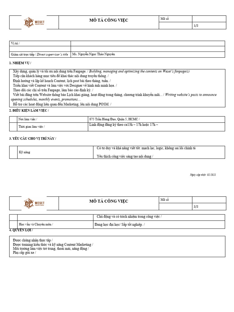 (WESET) JD Content Intern | PDF