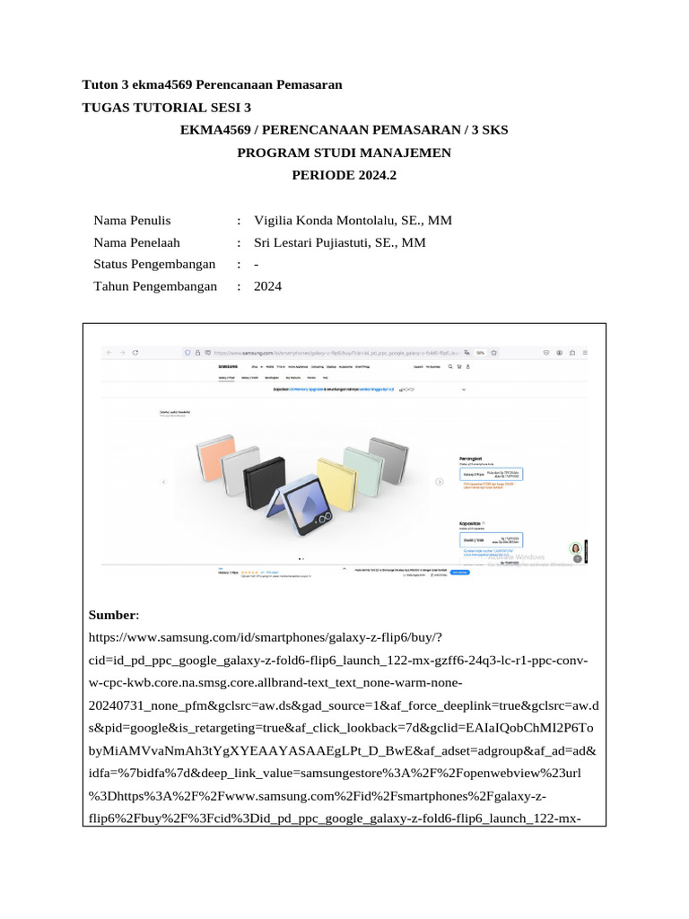 Tuton 3 Ekma4569 Perencanaan Pemasaran | PDF