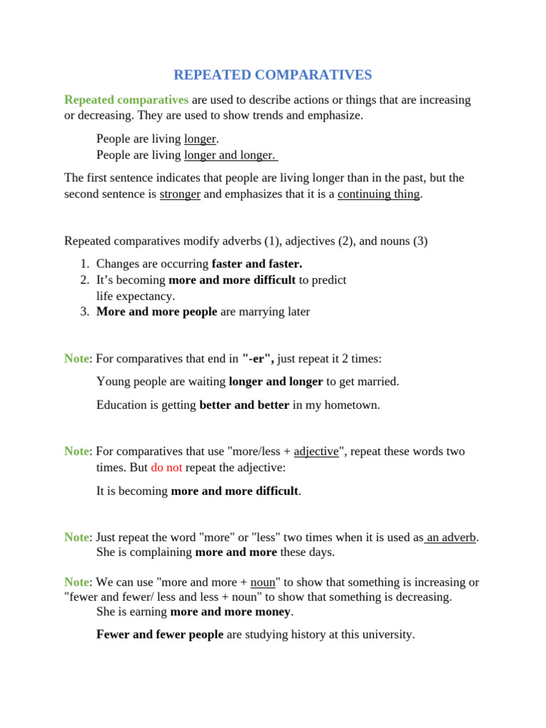 Al 2a +repeated+comparatives | PDF | Adjective | Adverb