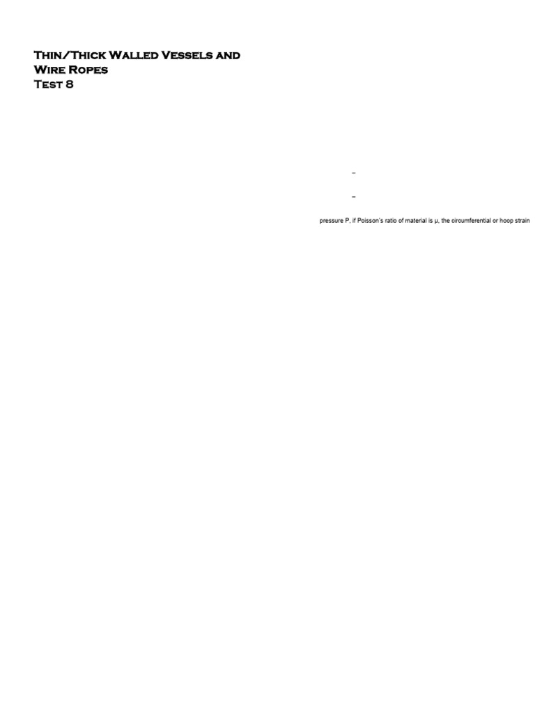 MD_Thin & Thick Wall Vessel & Wire Ropes Terms | PDF | Stress ...