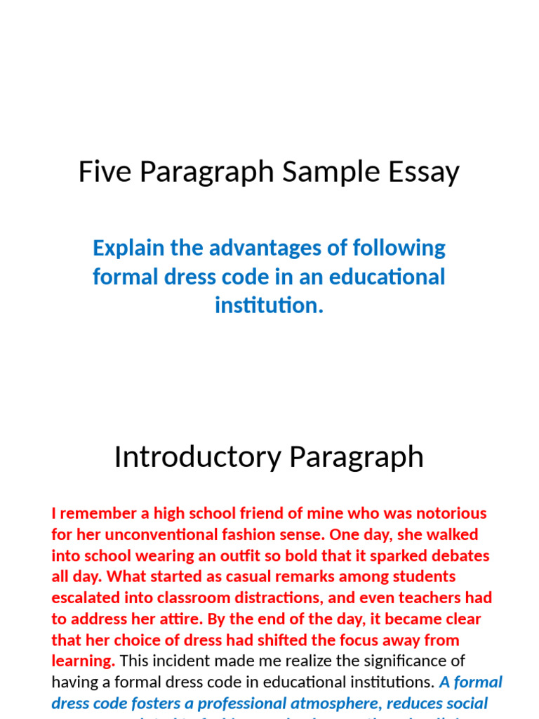 Five Paragraph Sample Essay | PDF | Fashion | Disciplines