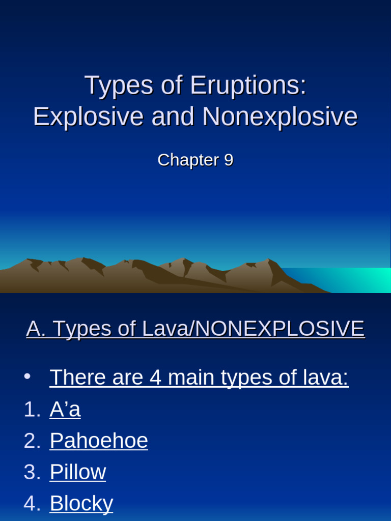 Explosive and Nonexplosive Eruptions | PDF | Lava | Types Of Volcanic ...