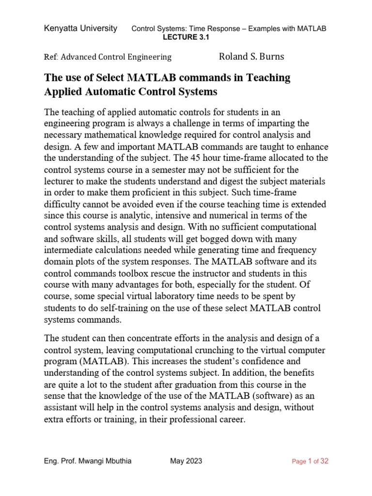 18.45.18.05.2023 Control Notes Time Response MATLAB Solution Lect 3.1 ...