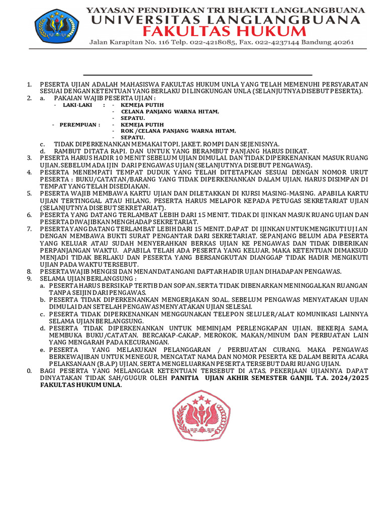 Tata Tertib UTS | PDF